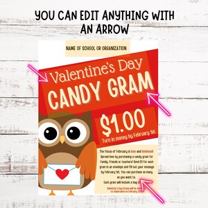 Owl You Need is Love Candy Gram Flyer Printable Valentine's Day Candy ...