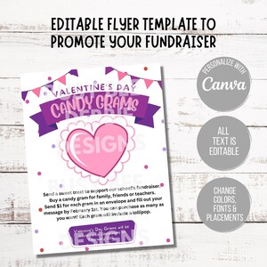 Valentine's Day Lollipop Fundraiser Flyer Sweet Treat - Etsy