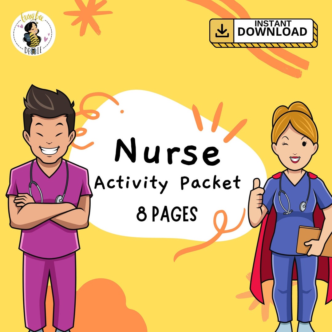 Printable Nurse Activity Packet and Worksheets | Nurse Coloring Pages ...