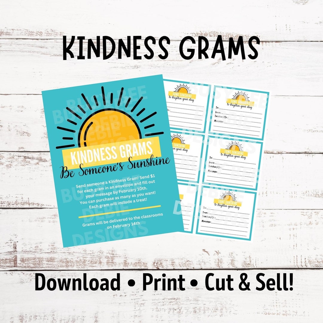 Printable Kindness Gram Fundraiser Flyer Sending Sunshine Candy Gram ...