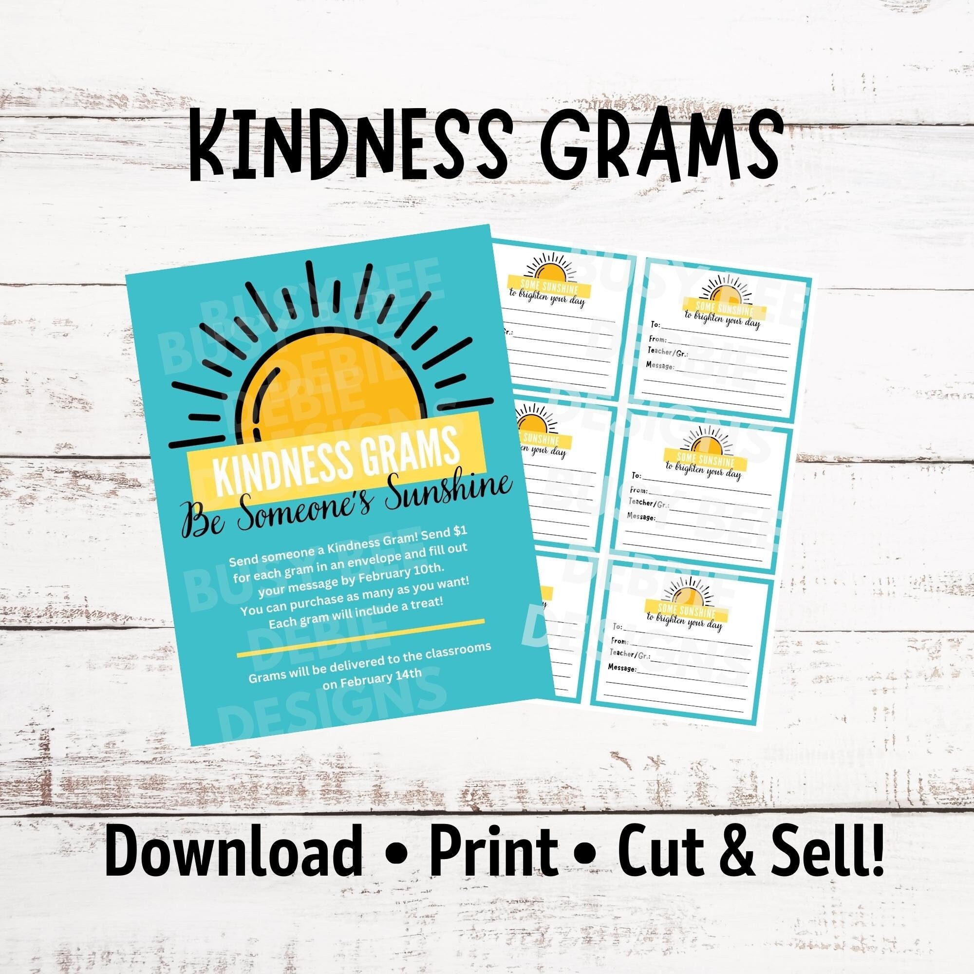 Printable Kindness Gram Fundraiser Flyer Sending Sunshine - Etsy