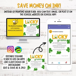 Editable St. Patricks Day Flyer Fundraiser Lucky Grams for School ...