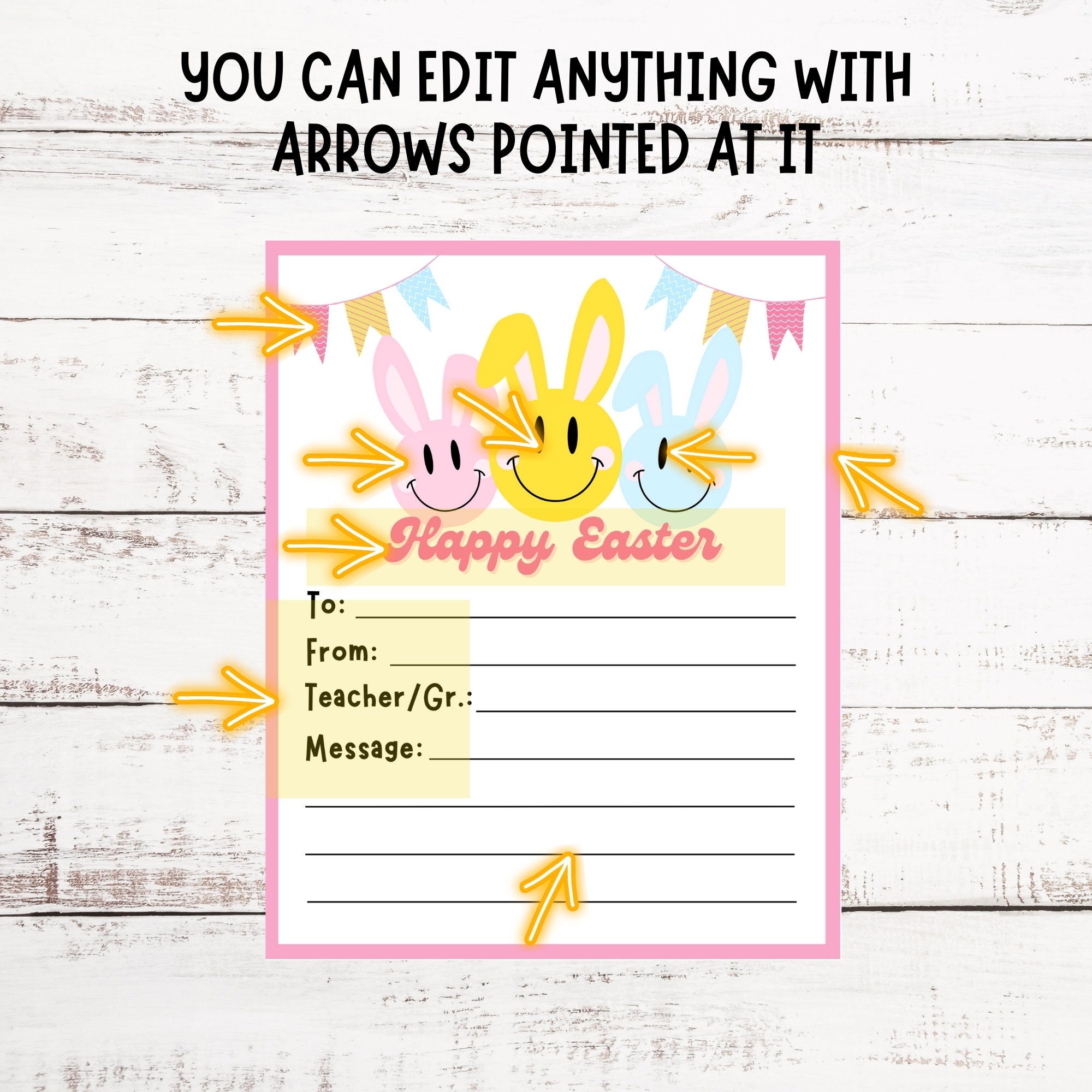 Editable Retro Easter Fundraiser Flyer | Easter Bunny Spring Fundraiser ...