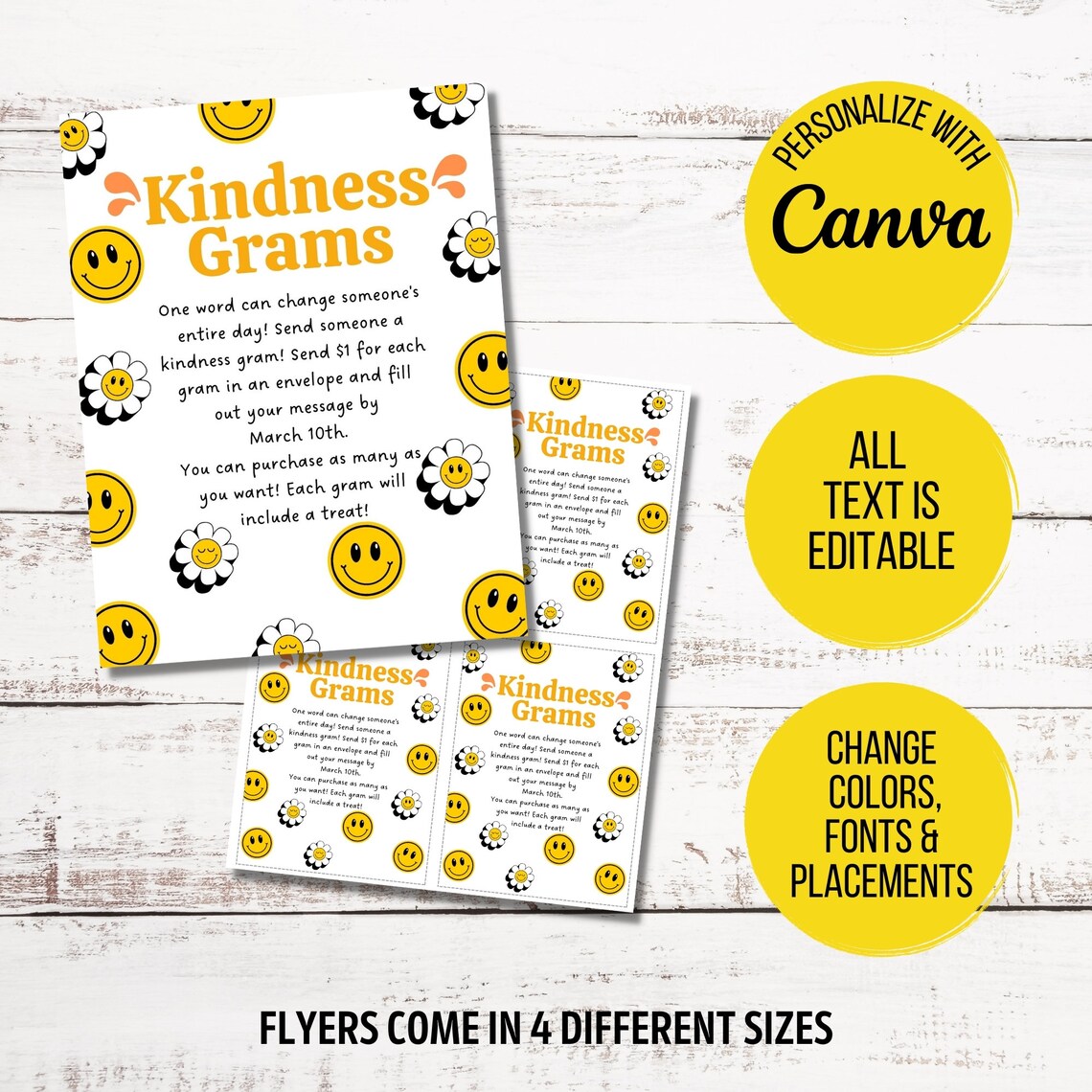 Editable Kindness Fundraiser Flyer Template | Kindness Day or Week ...