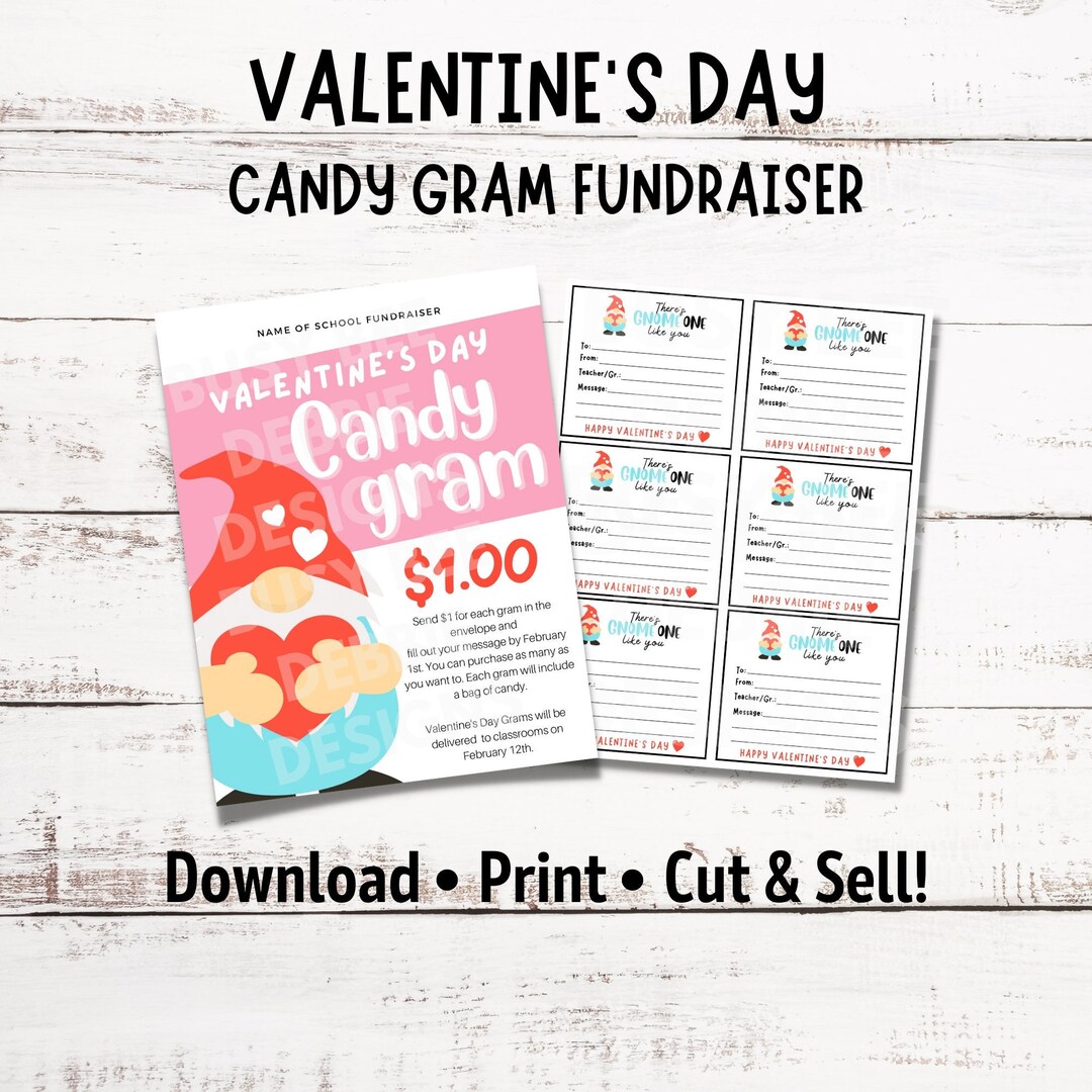 Valentine's Day Candy Gram Fundraiser Flyer Editable - Etsy