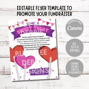 Valentine's Day Lollipop Fundraiser Flyer Sweet Treat Fundraiser ...