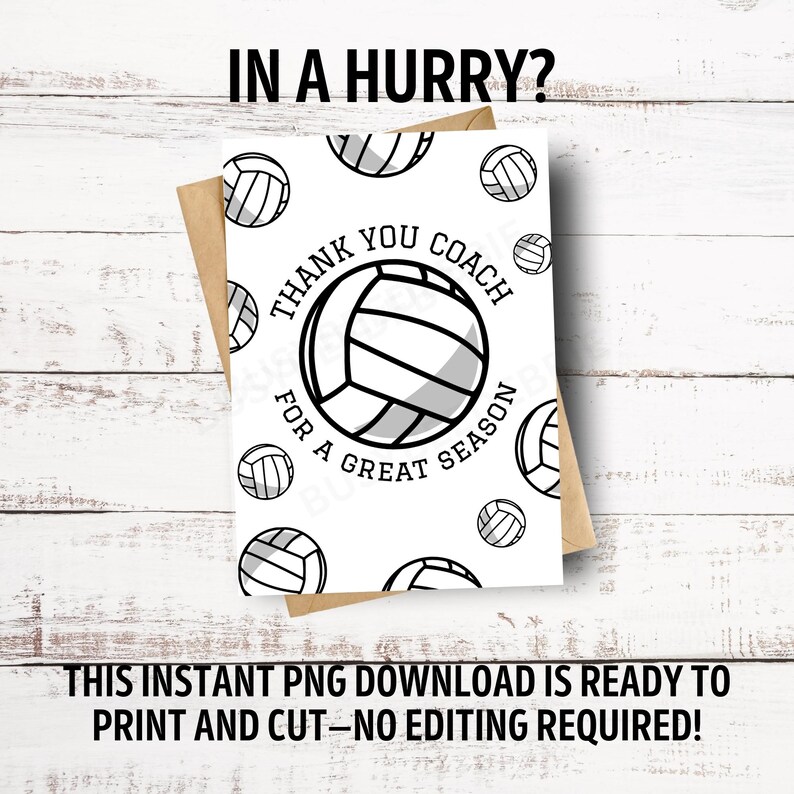 Editable Volleyball Coach Thank You Card | End of the Year Gift | Coach ...