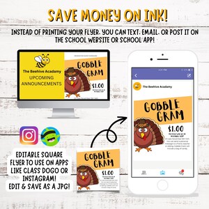 Thanksgiving Gobble Gram Download | Candy Grams for School Fundraiser ...