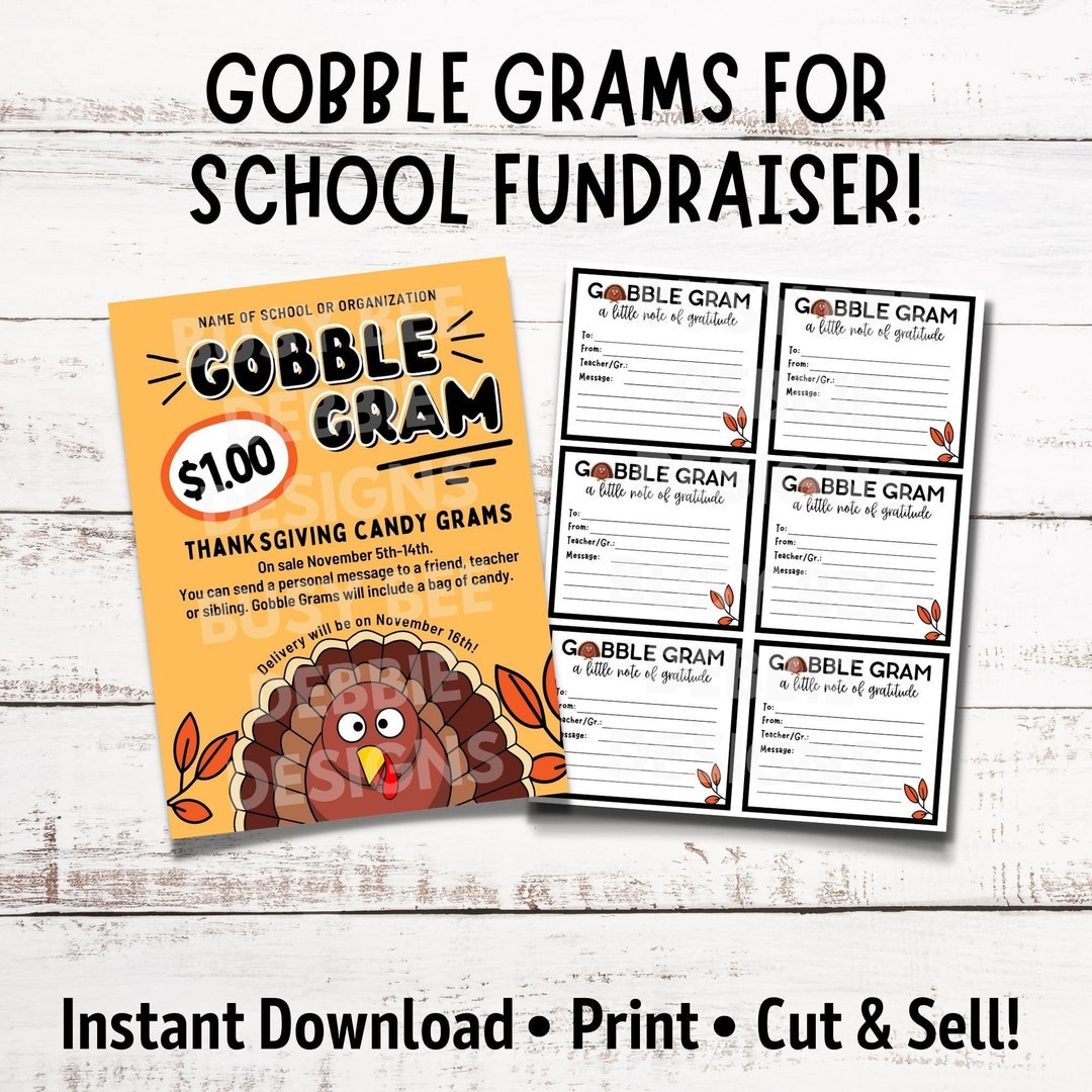 Thanksgiving Gobble Gram Download Candy Grams for School - Etsy
