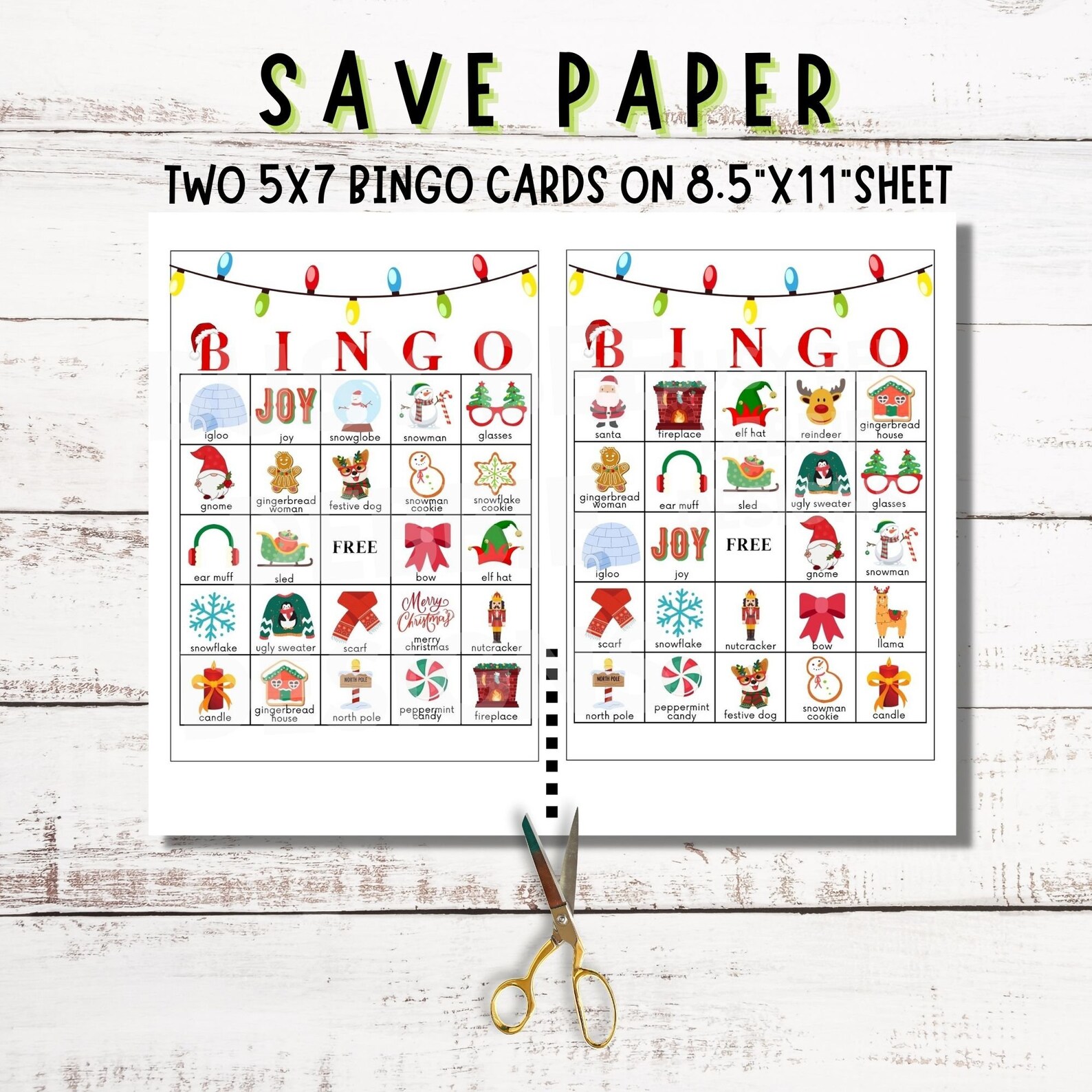 Printable Christmas Bingo Cards 40 Bingo Cards and Markers - Etsy