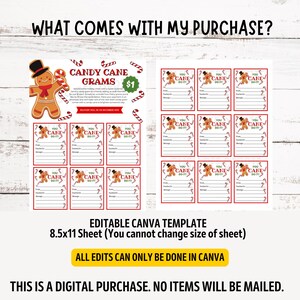 Christmas Candy Cane Gram Flyer| PTA PTO Holiday Fundraiser ...