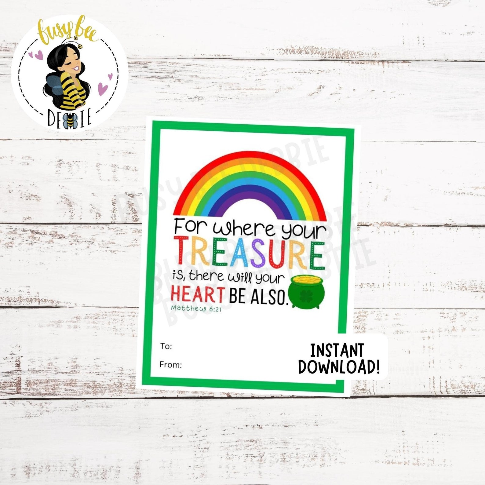 Christian KJV Bible Verse St. Patrick Rainbow Cards St. - Etsy