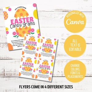 Editable Easter Candy Gram Fundraiser Flyer Printable Spring Easter ...