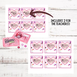 Printable M&M Candy Gift Tag | Valentine's Day Gifts for Teachers ...