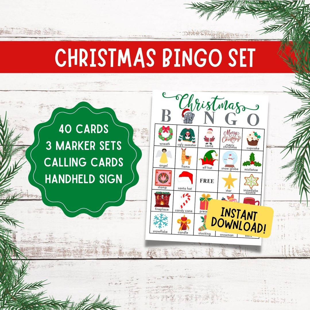 White Elephant Christmas Party Game Printable Christmas Bingo Cards ...