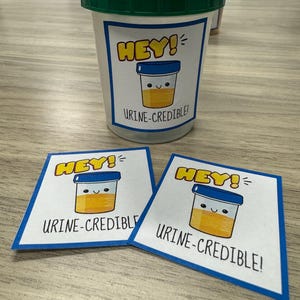 Printable Urine Gift Tags | Cards for Doctor, Nurse,urologist ...