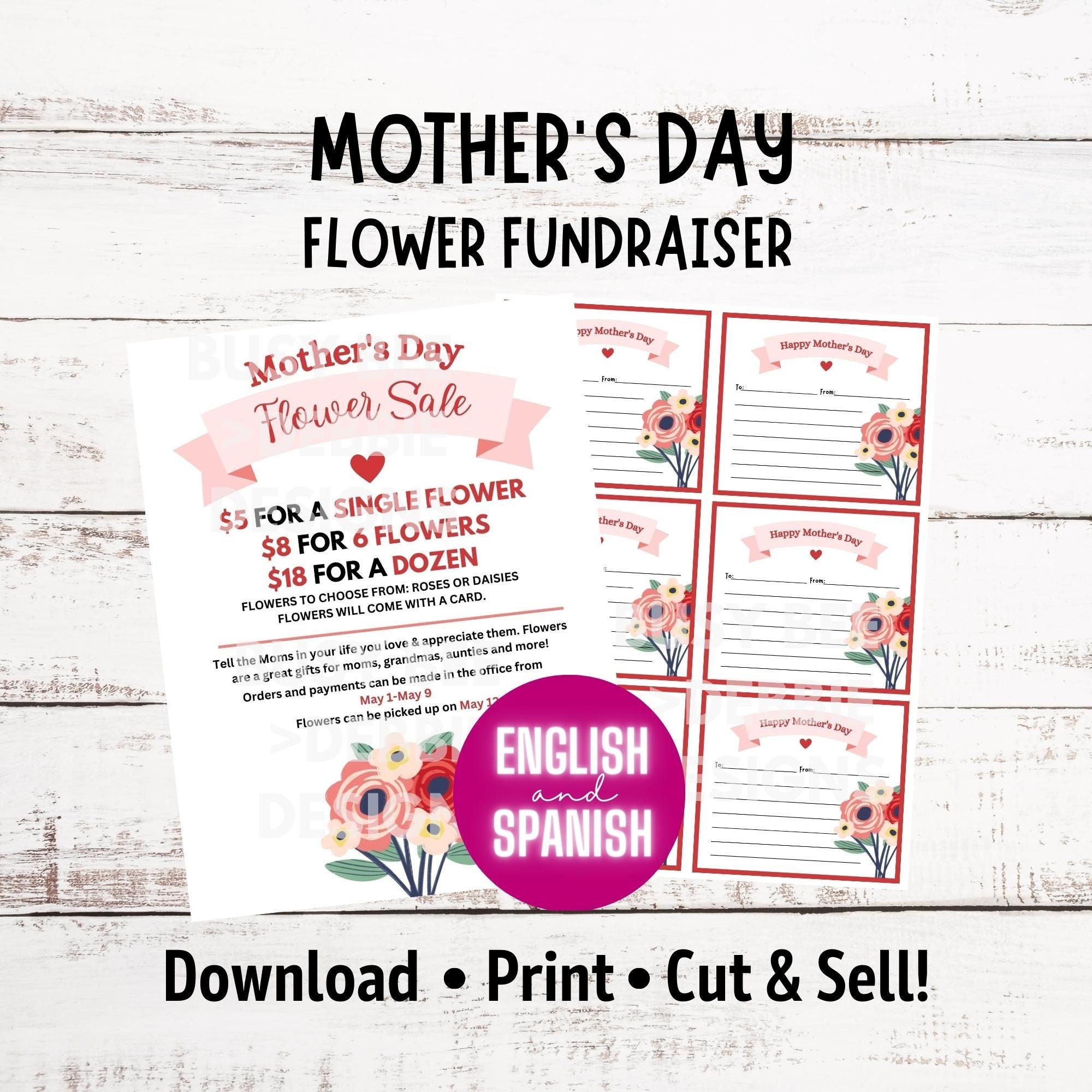 Editable Mother's Day Flower Fundraiser Flyer Printable - Etsy