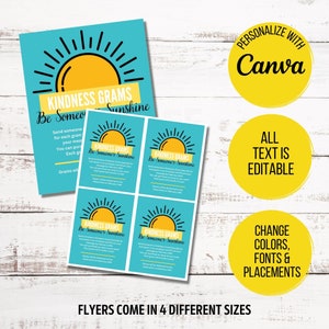 Printable Kindness Gram Fundraiser Flyer Template Sunshine Candy Grams ...