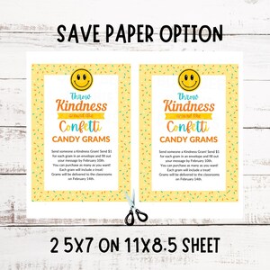 Editable Kindness Grams for Valentines Day, Kindness Day or Kindness ...