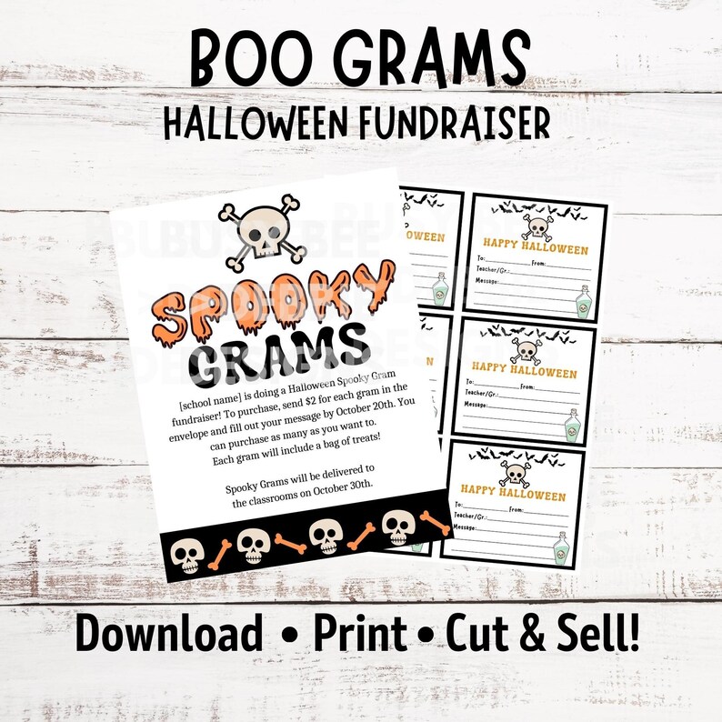 Editable Halloween Candy Gram Flyer Spooky Skeleton Grams - Etsy