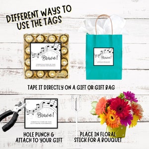 Printable Music Theme Gift Tags Tags for Music Recital, Music Teacher ...
