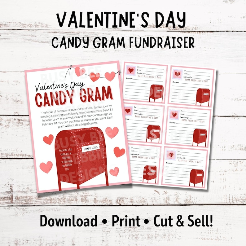 Editable Valentine's Day Candy Gram Flyer Printable - Etsy