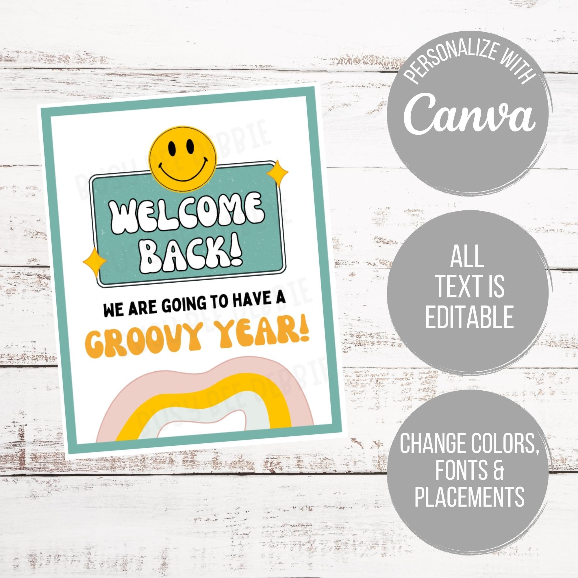 Editable Back to School Welcome Tags Retro Theme Tags - Etsy