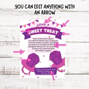 Valentine's Day Ring Pop Fundraiser Flyer Template | Valentine's Day ...