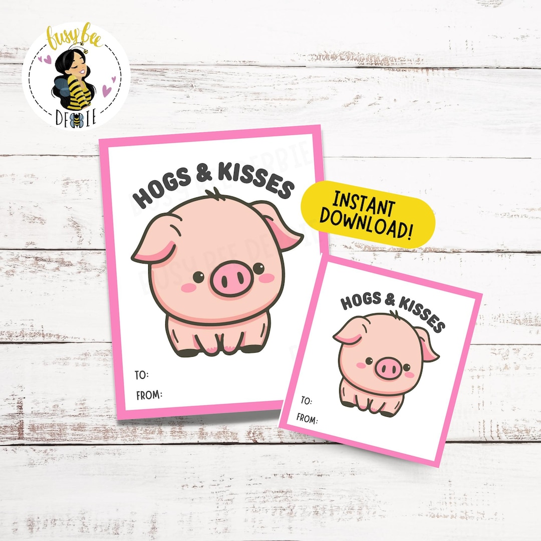 Pig Pun Valentine's Day Printable Cards Kids Valentines Day Gifts Piggy ...