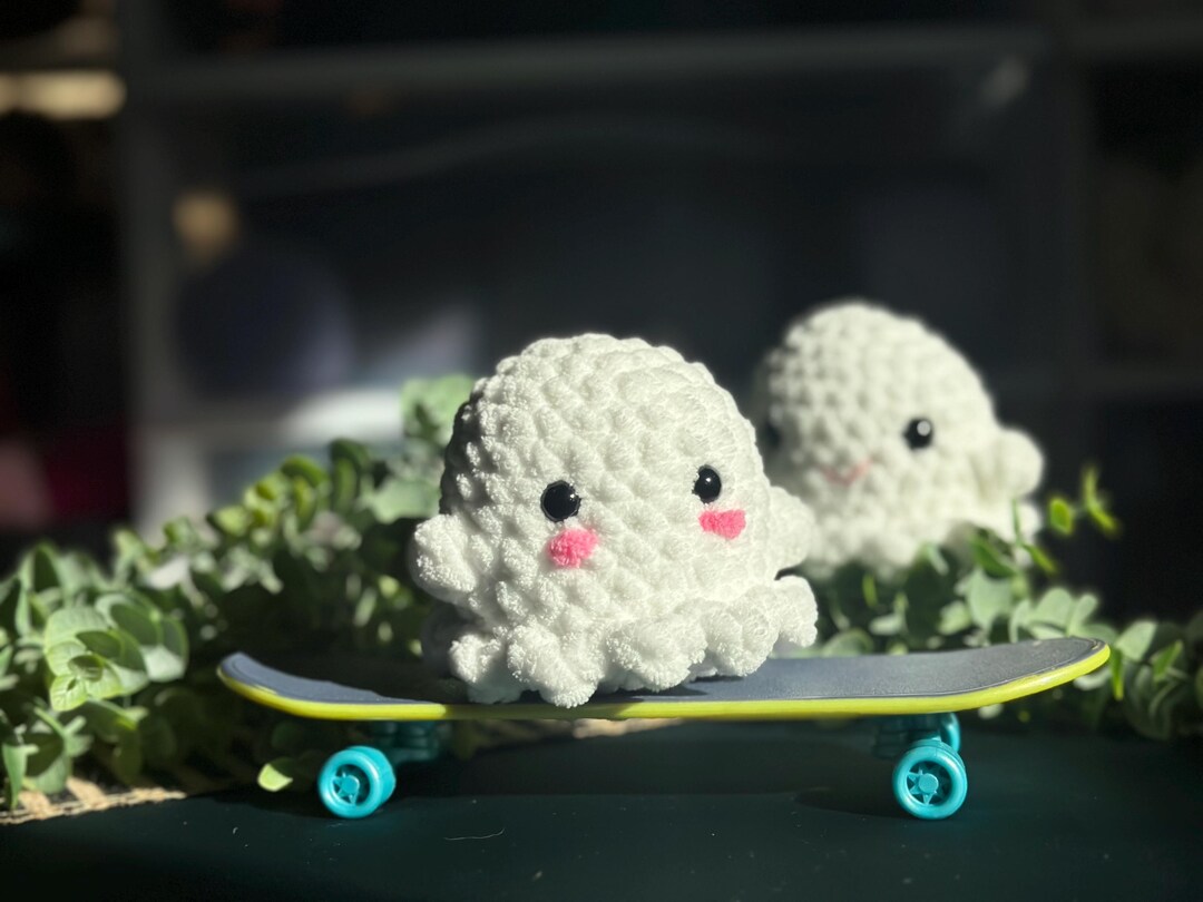 Handmade Crochet Ghost Plushie – Spooky Halloween Decor, Stocking ...