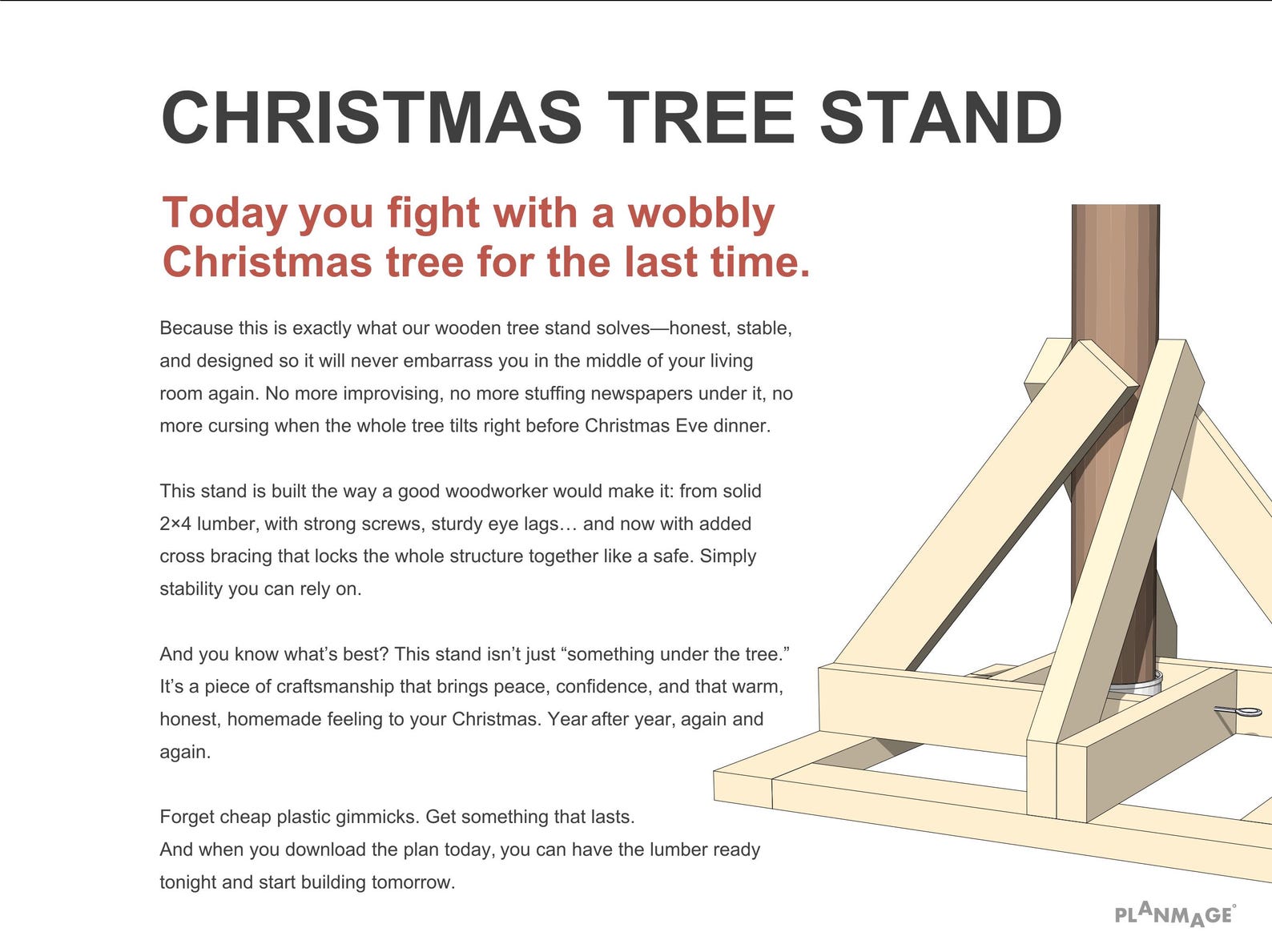 Christmas Tree Stand Plans With Cross Bracing - DIY Wooden Stand ...