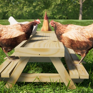 Chicknic Table Plans 32x17 in - DIY Chicken Picnic Table PDF Download ...