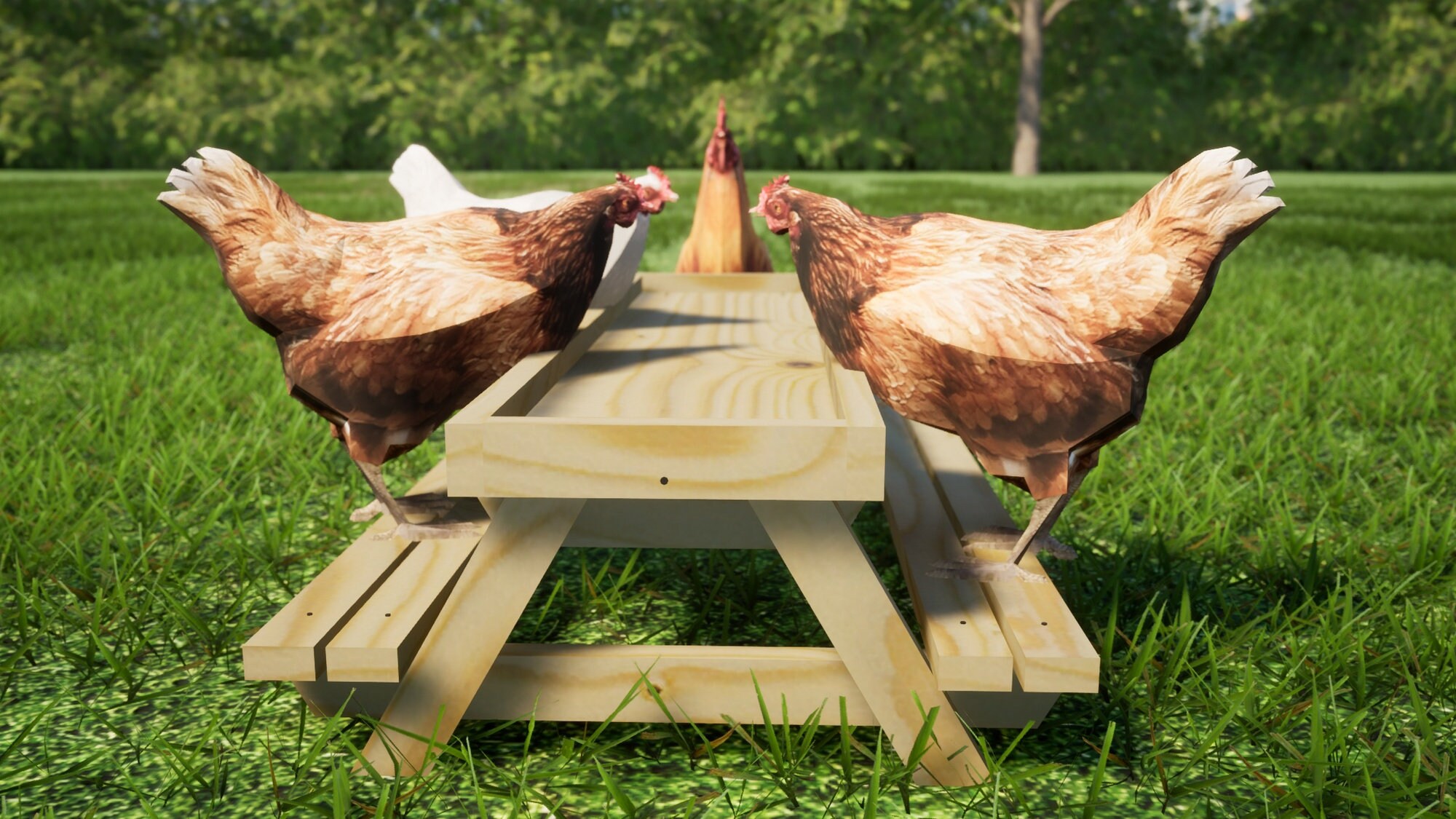 Chicknic Table Plans 32x17 in - DIY Chicken Picnic Table PDF Download ...