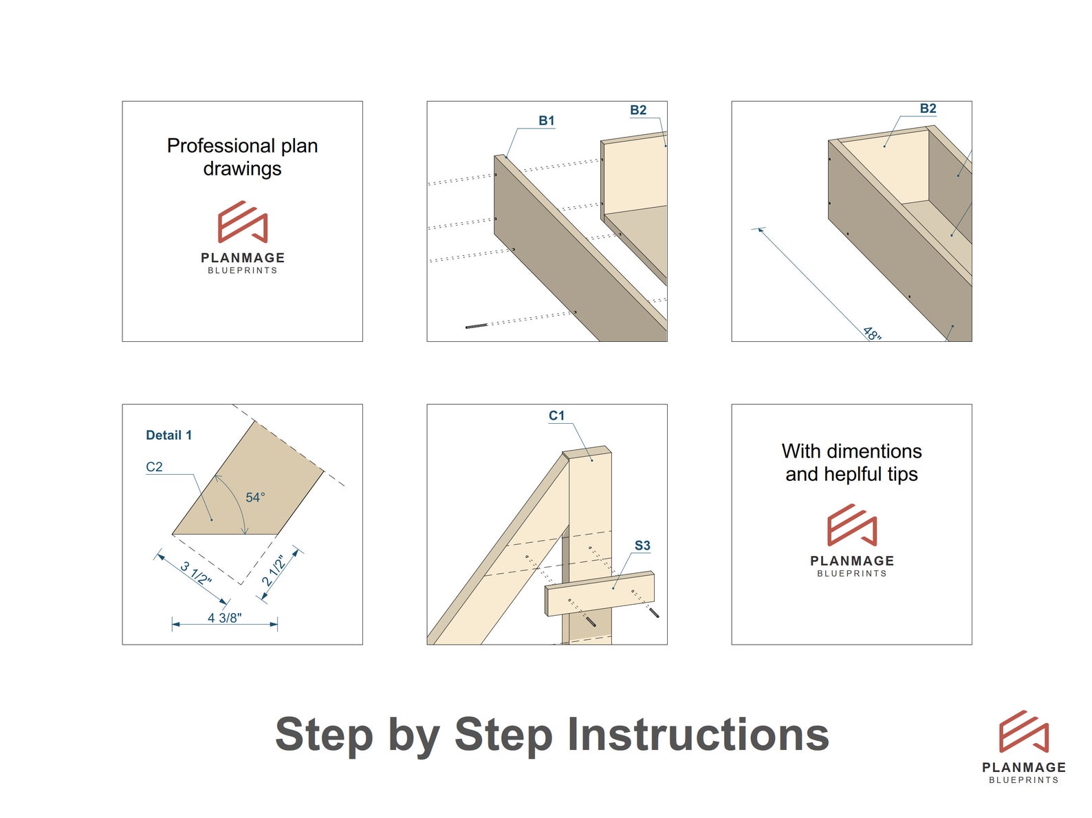3 Tier Planter Box Plans: DIY Garden Planter (51x24 In) (PDF) - Etsy