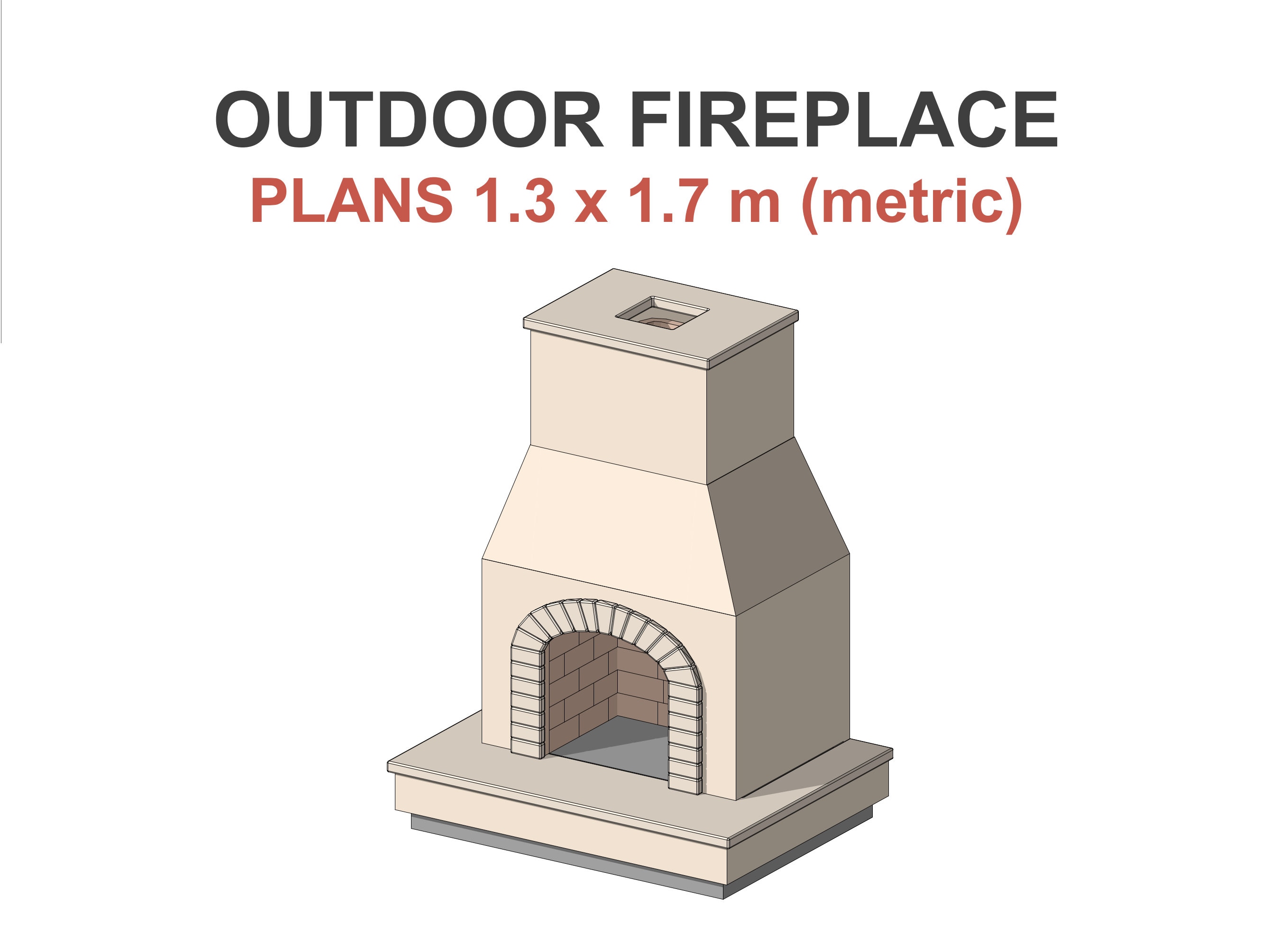 Outdoor Fireplace Plans 1.3 X 1.7 M Metric Version PDF DIY - Etsy
