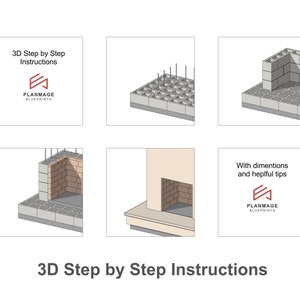 Outdoor Fireplace With Chimney Plans 4x5 Ft, Height 12 Ft - PDF DIY ...
