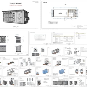 Walk-in Chicken Coop Plans 6x19 for 12 Chickens - Pen Plans PDF Digital ...
