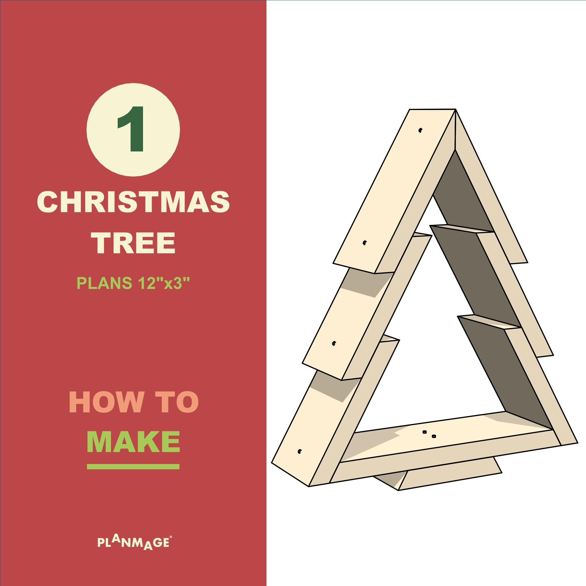 Wooden Christmas Tree Plans 12x3 in - DIY PDF Download - Etsy