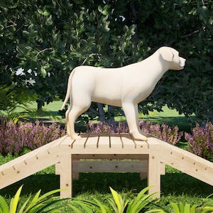 Outdoor Dog Platform Plans 104x30 in - Pet Playground Equipment DIY PDF ...