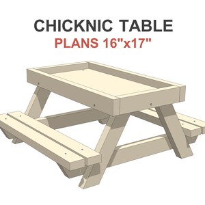 Chicknic Table Plans 16x17 in - DIY Chicken Picnic Table PDF Download ...