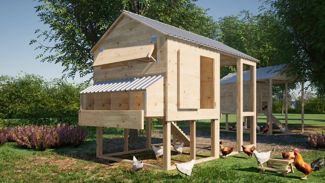 Chicken Coop Plans 12 Chickens and Run 11x6 Ft - PDF Plans Digital Download - Etsy