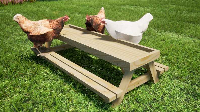 Chicknic Table Plans 32x17 in DIY Chicken Picnic Table PDF - Etsy Australia