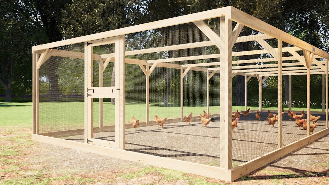 Large Chicken Run Plans 15x40 for 50-60 Chickens (digital Download PDF ...
