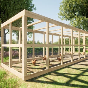 Chicken Run Plans 7x24 PDF 20 Chickens DIY Download PDF - Etsy