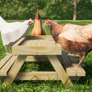 Chicknic Table Plans 16x17 in - DIY Chicken Picnic Table PDF Download ...