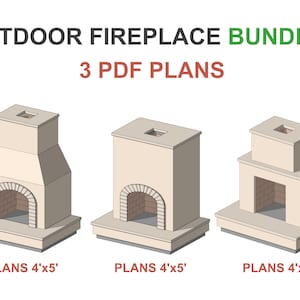 Outdoor Fireplace Plans Bundle 1 - DIY 3 PDF Blueprint - Etsy