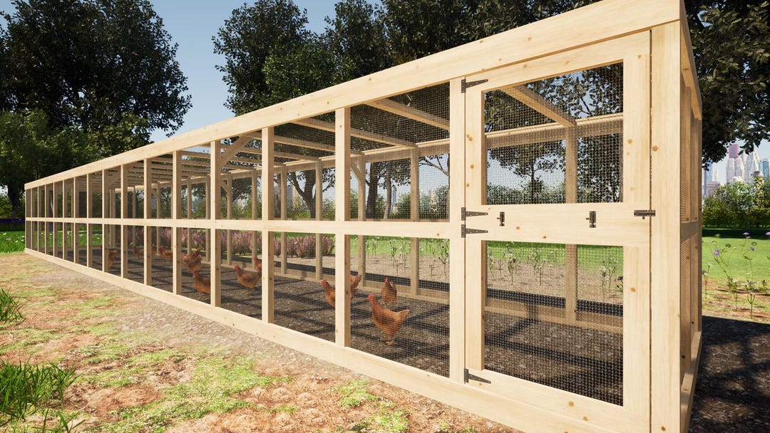 Large Chicken Run Plans 7x48 for 40 Chickens (PDF Download) - Etsy