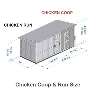 8x20 Walk-in Chicken Coop Plans: 20 Chickens, Shed Roof (PDF Download) - Etsy