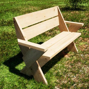 Leopold Bench Plans 58x24 in - DIY Garden Bench With Backrest and ...