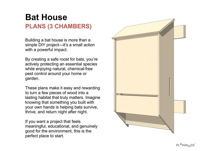Bat House Plans – Multi-chamber Design (3-chamber) Bat Habitat DIY ...